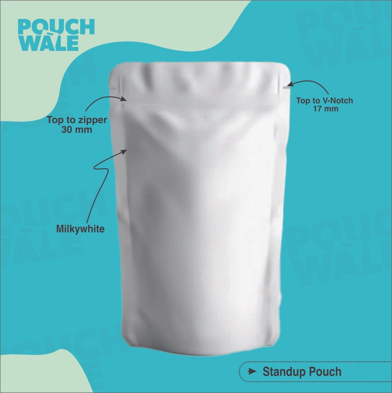 Buy Plain White Pouch Online | Milky Standy Zipper Pouch